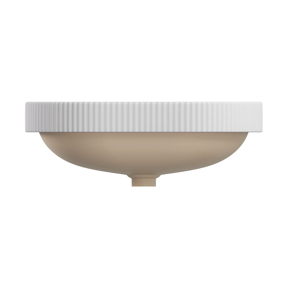 Fienza Eleanor Oval Semi Inset Basin w/ Overflow Matte White RB469MW